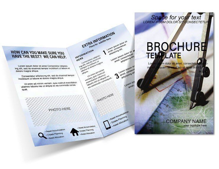 Drawing Instruments Brochure Template: Half-Fold Precision Design