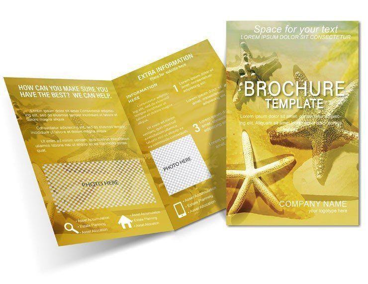 Sea Shells Half Fold Brochure Template - Marine Wonders