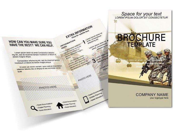 Military Helicopter Brochure Template - Editable