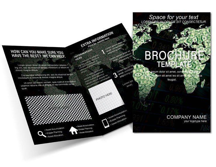 World Map Dollar Brochure Template for Print Design - Download