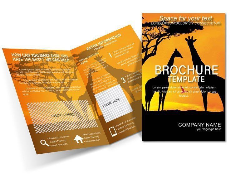 Animals of Africa - Giraffe Brochures templates