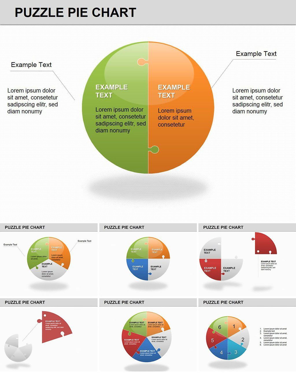 Editable Puzzle Pie Charts for Keynote: 33 Dynamic Slides