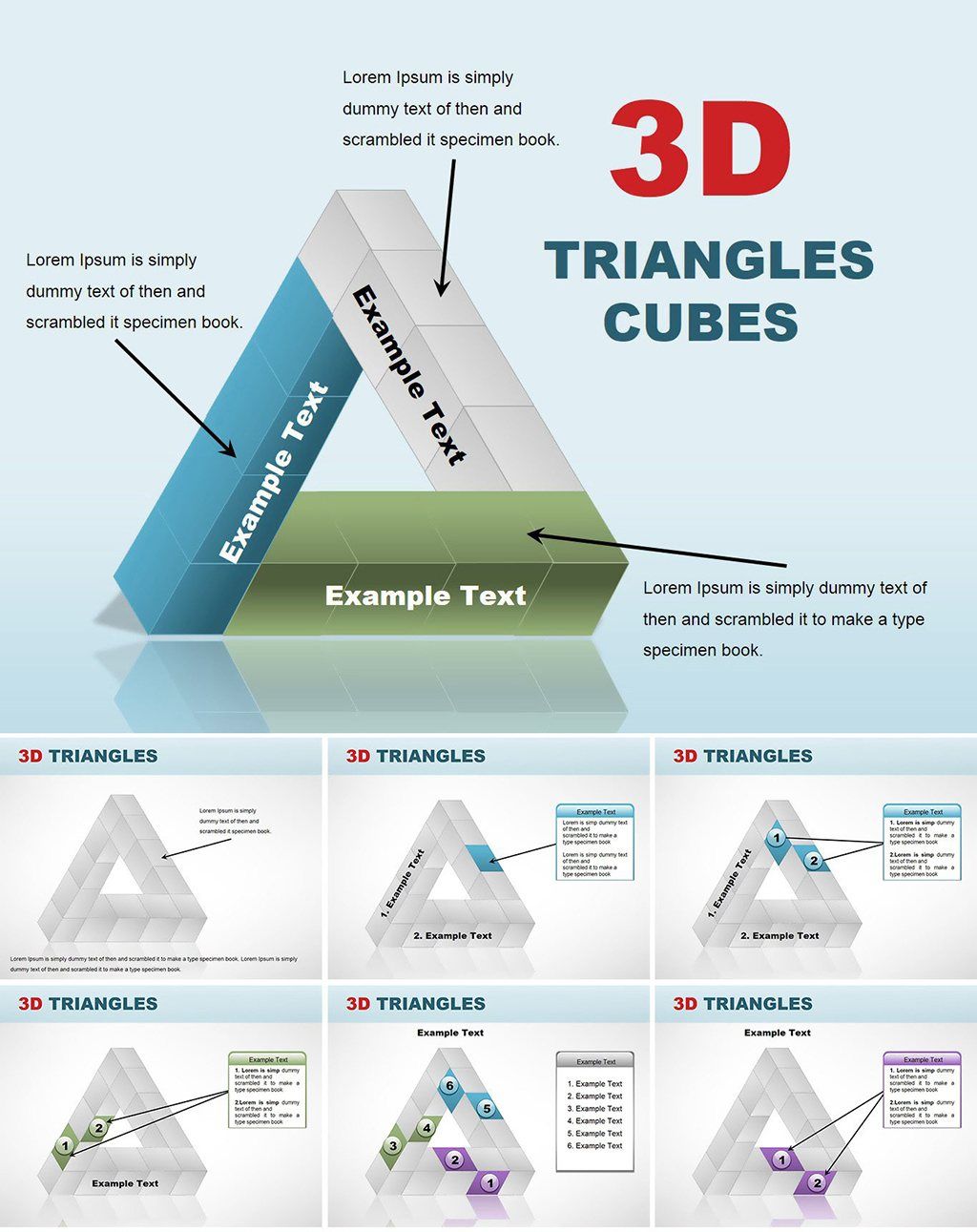 3D Triangles Cubes Keynote Charts Presentation Template Download ...