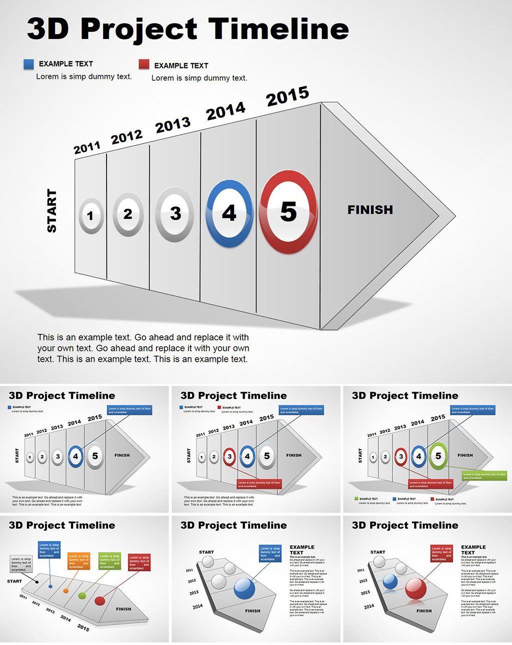 3D Project Timeline Keynote charts