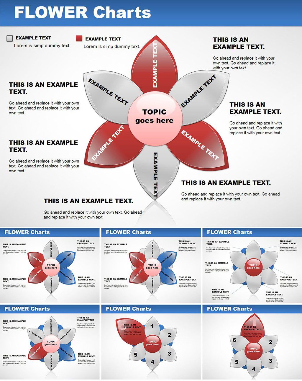 Flower Keynote Charts Template for Presentation