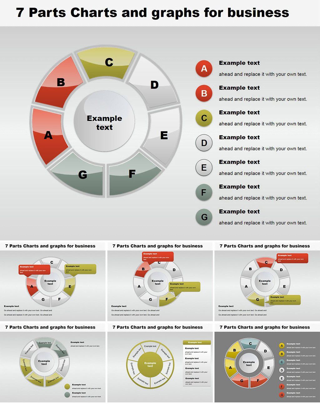 7 Parts Keynote Charts and Graphs for Business Presentation
