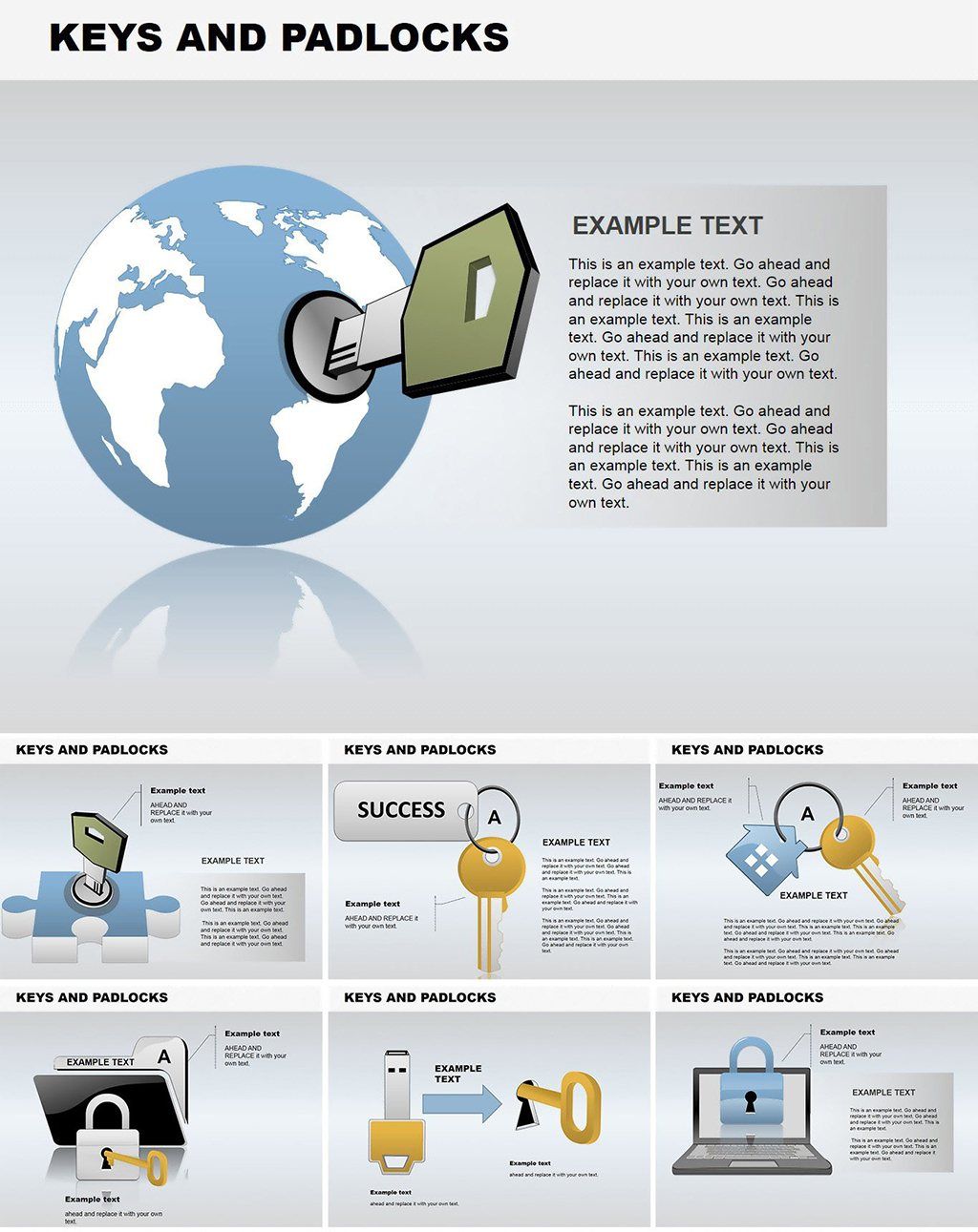 Secure Keys & Padlocks Keynote Charts Template