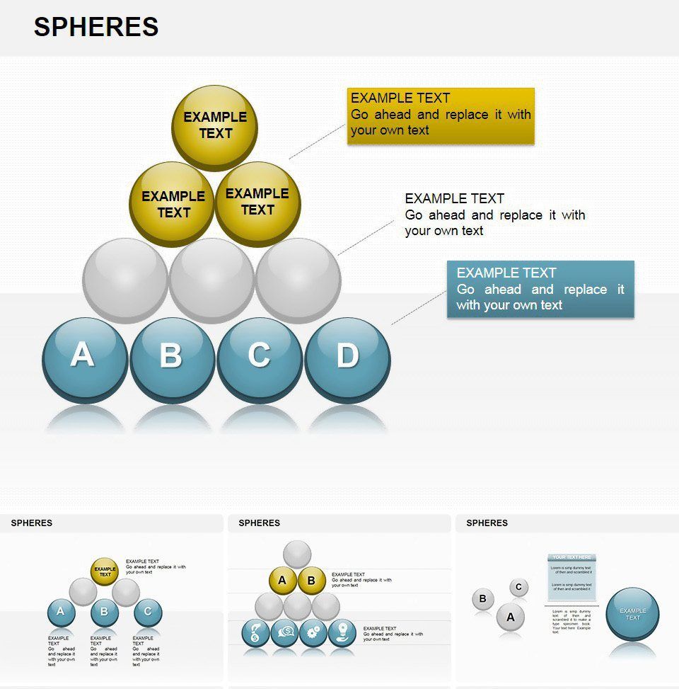 Analysis Spheres Keynote Charts: 27 Customizable Slides