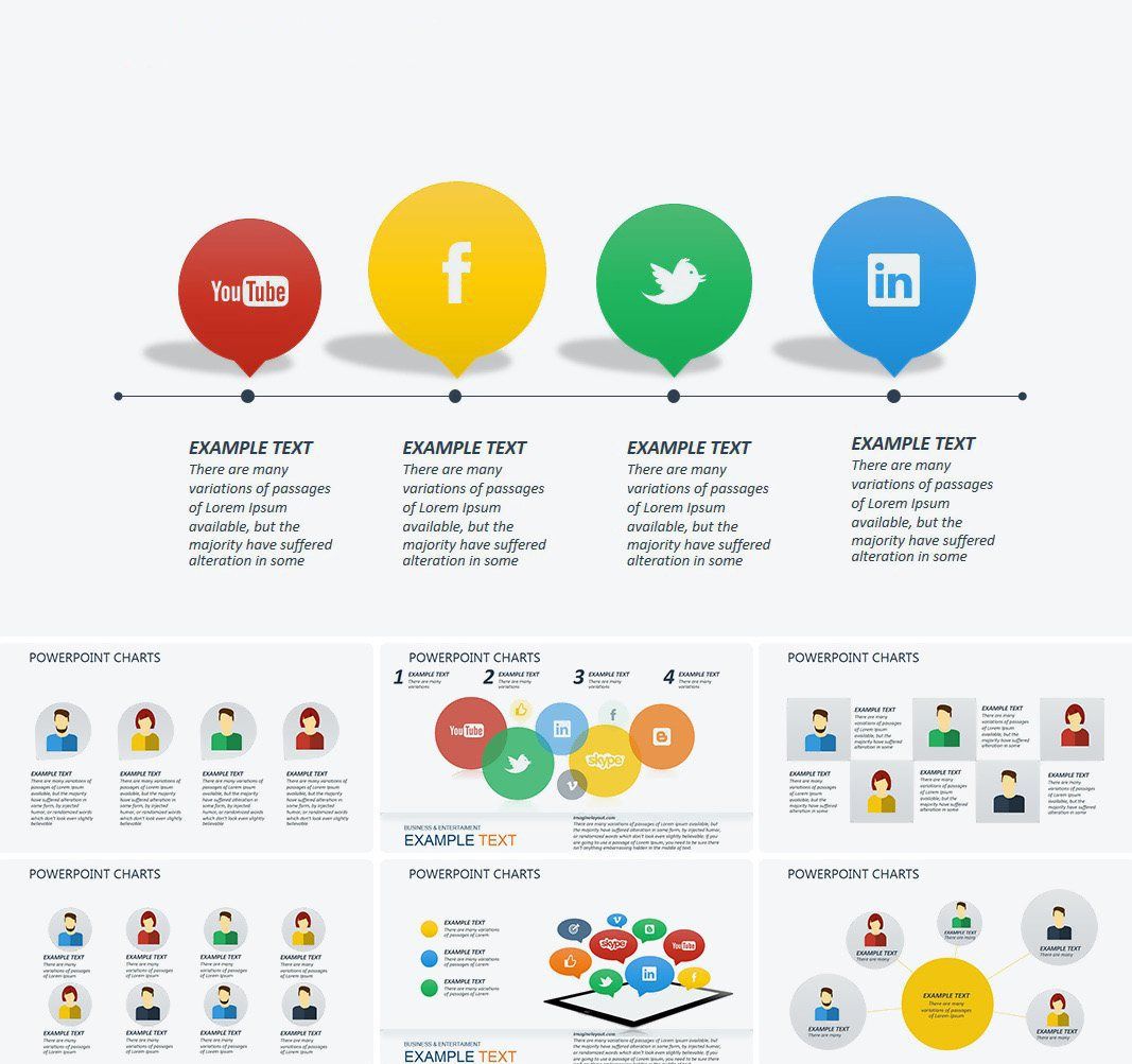 Social Media Keynote Charts Template - Network Insights