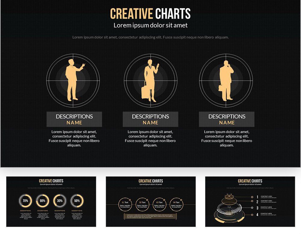 Creative Dark Color Keynote Charts