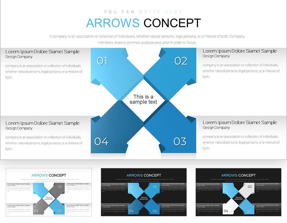 Free Arrows Concept Keynote Charts Template
