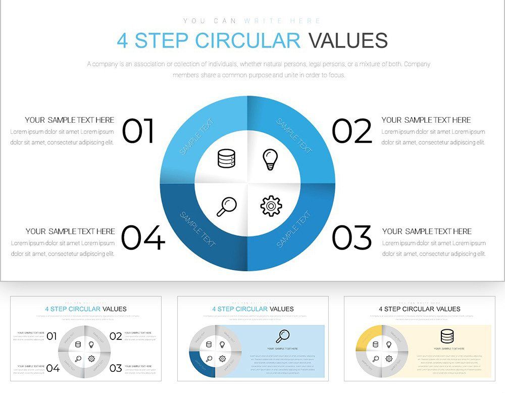 4-Step Circular Keynote Charts: Streamline Your Processes