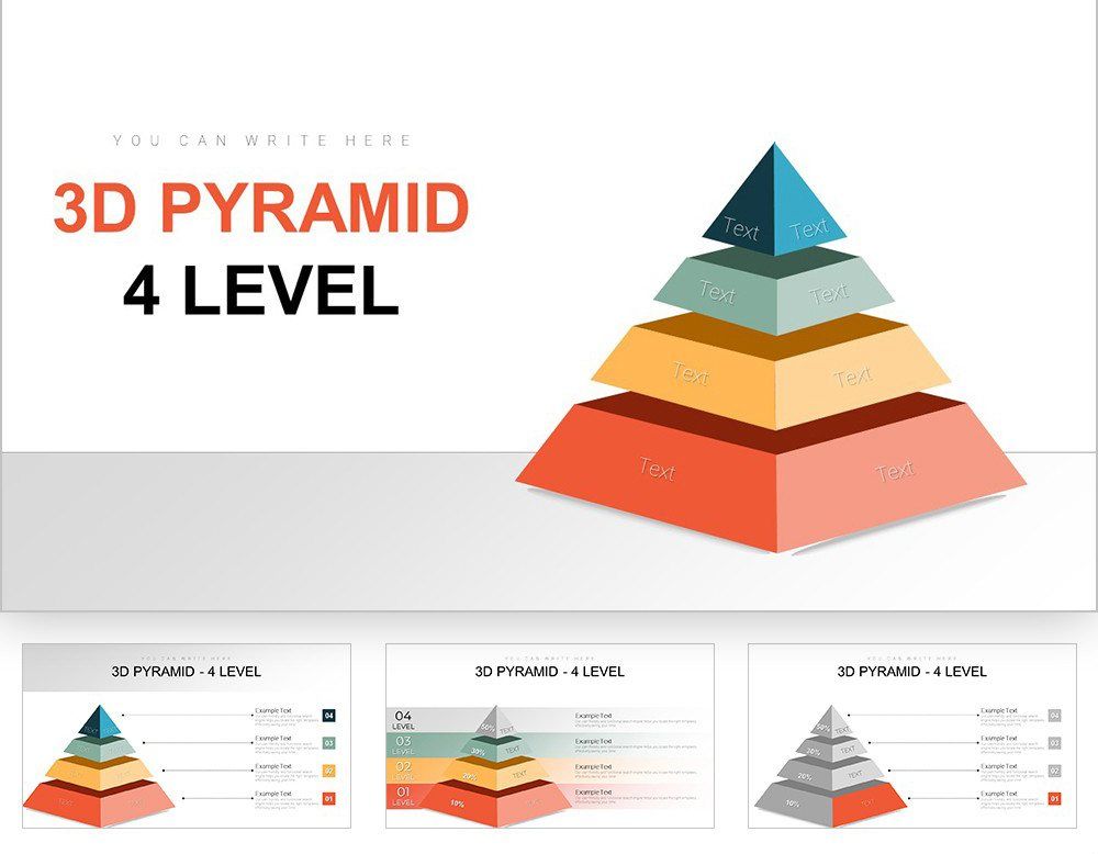 3D Pyramid - 4 Level Keynote charts