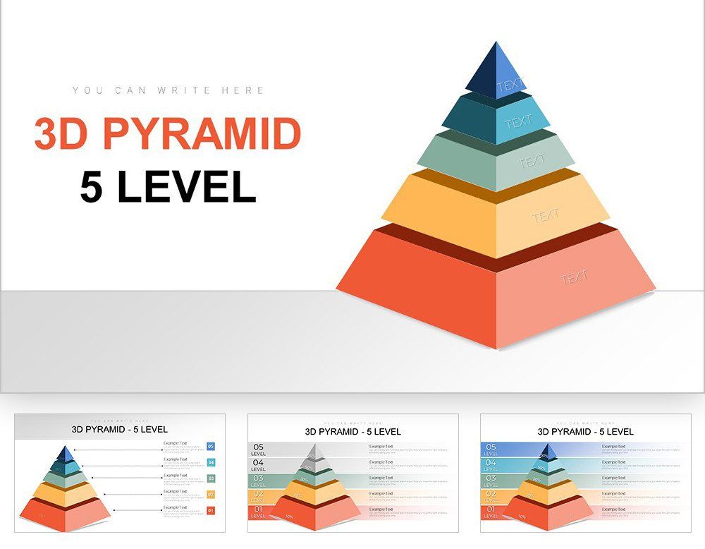 3D Pyramid - 5 Level Keynote charts