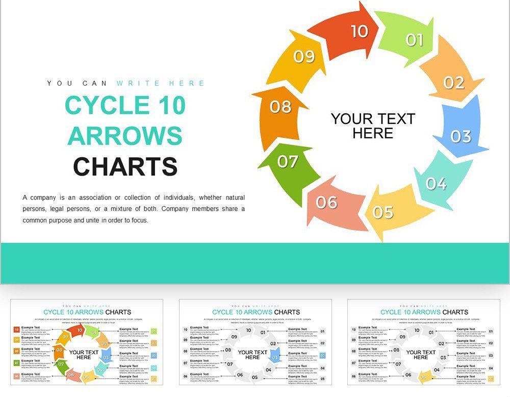 10-Step Cycle Arrows Keynote Template