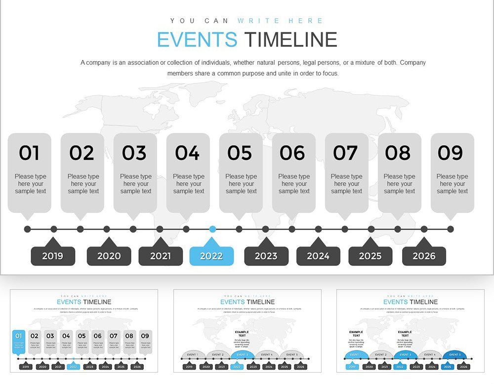 Events Timeline Keynote Charts - Download Infographic Presentation Template