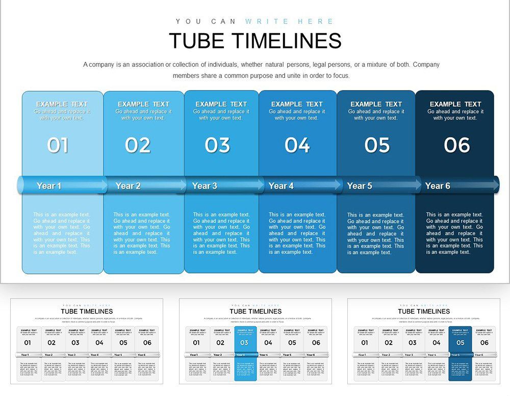 Tube Timeline Keynote Template for Professionals and Educators