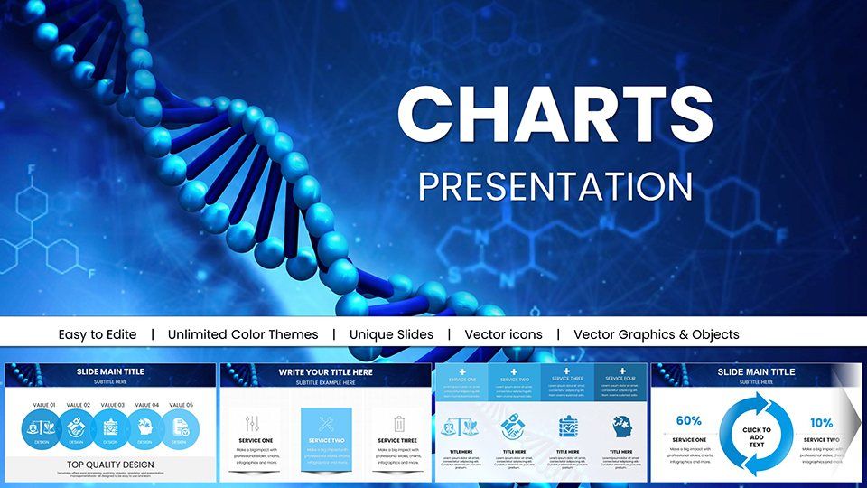 Medical 3D DNA Charts Template for Keynote - Download High-Quality Genetics