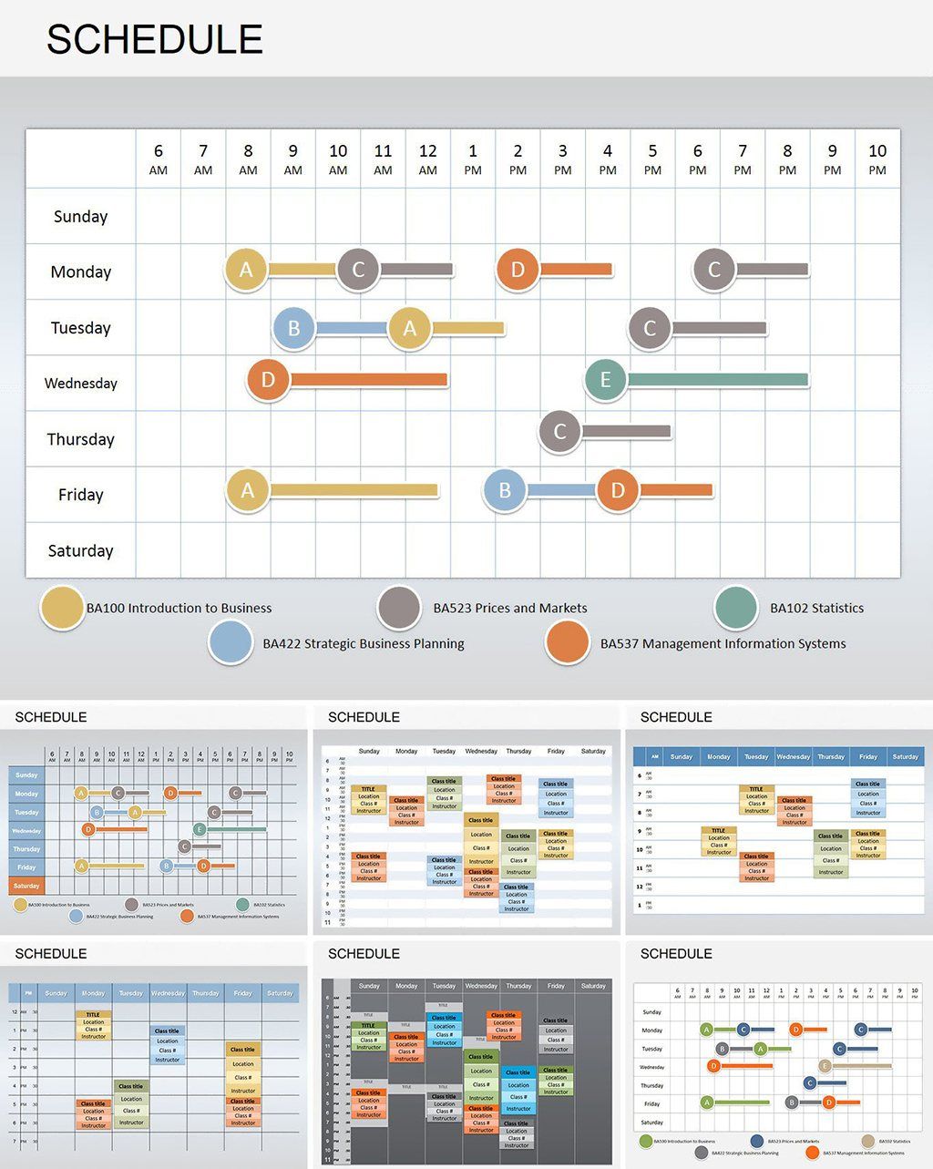 Schedule Keynote diagrams template