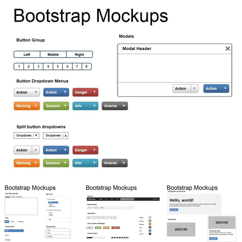 Bootstrap Mockups Keynote diagrams