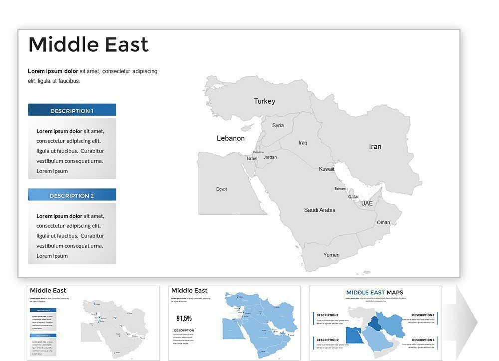 Middle East Map: Keynote Maps of Middle East Template