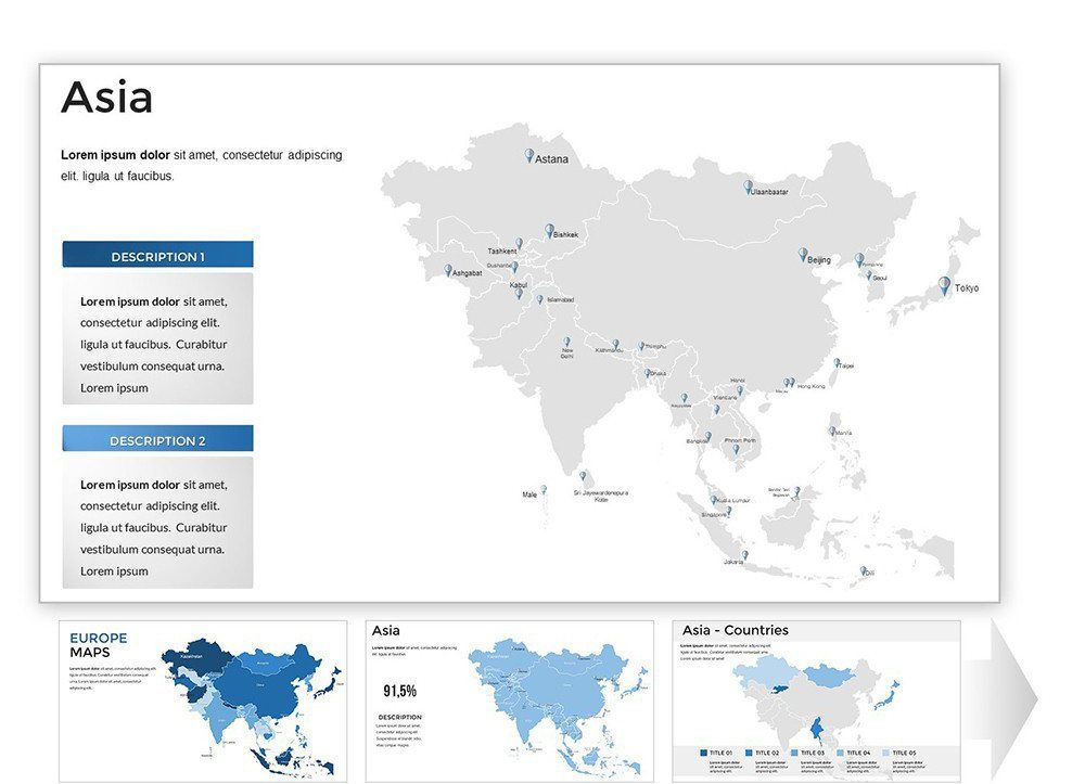 Editable Political Asia Map Keynote Template