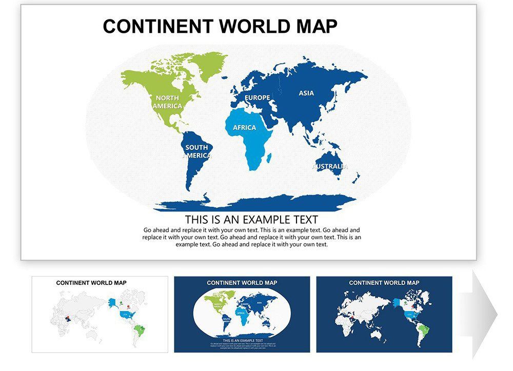 Modern World Keynote Maps: 17 Editable Slides