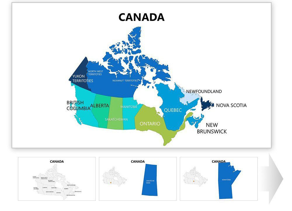 Complete Canada Keynote maps Templates