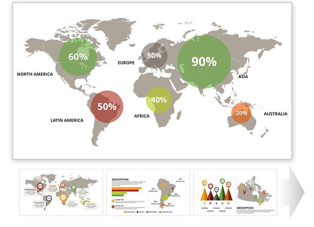 Modern Map of World for Keynote | Download High-Quality Templates