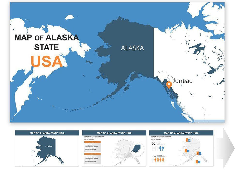 Alaska Counties Map Keynote Template - Editable