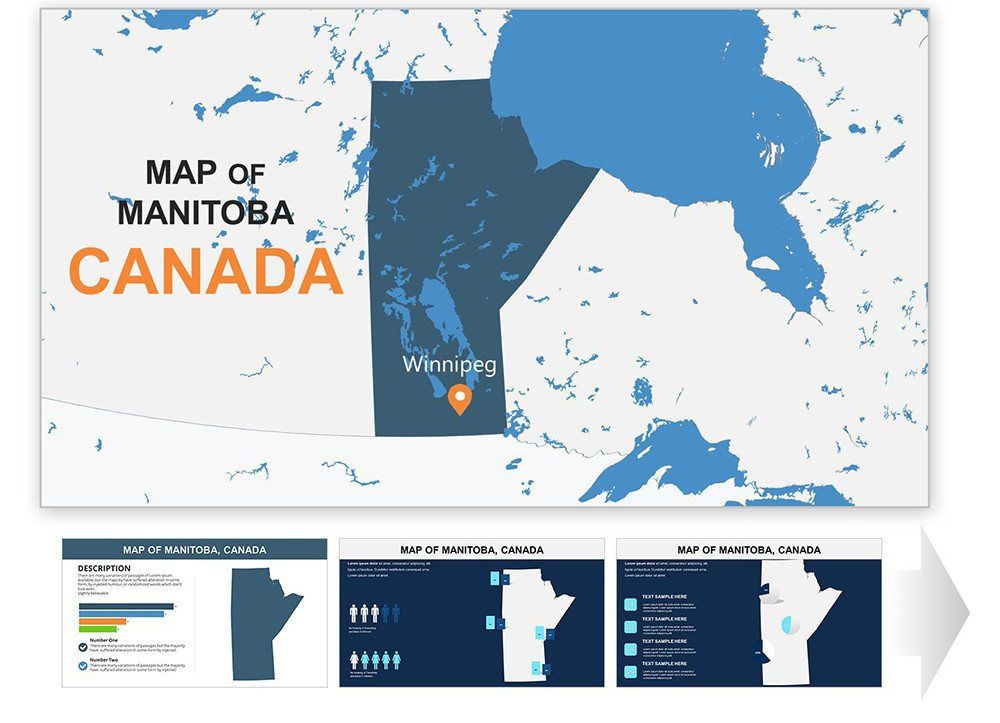 Canada maps: Keynote map of Manitoba template | ImagineLayout.com