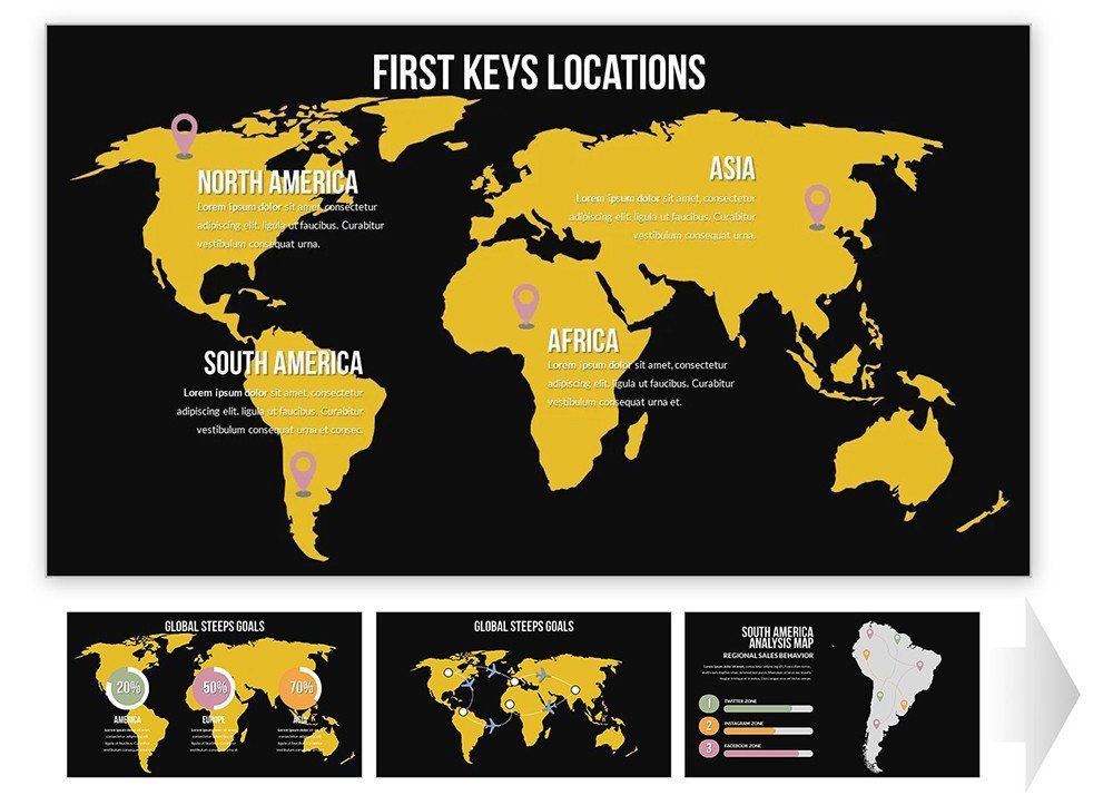 Professional Global World Map Keynote: Versatile Templates