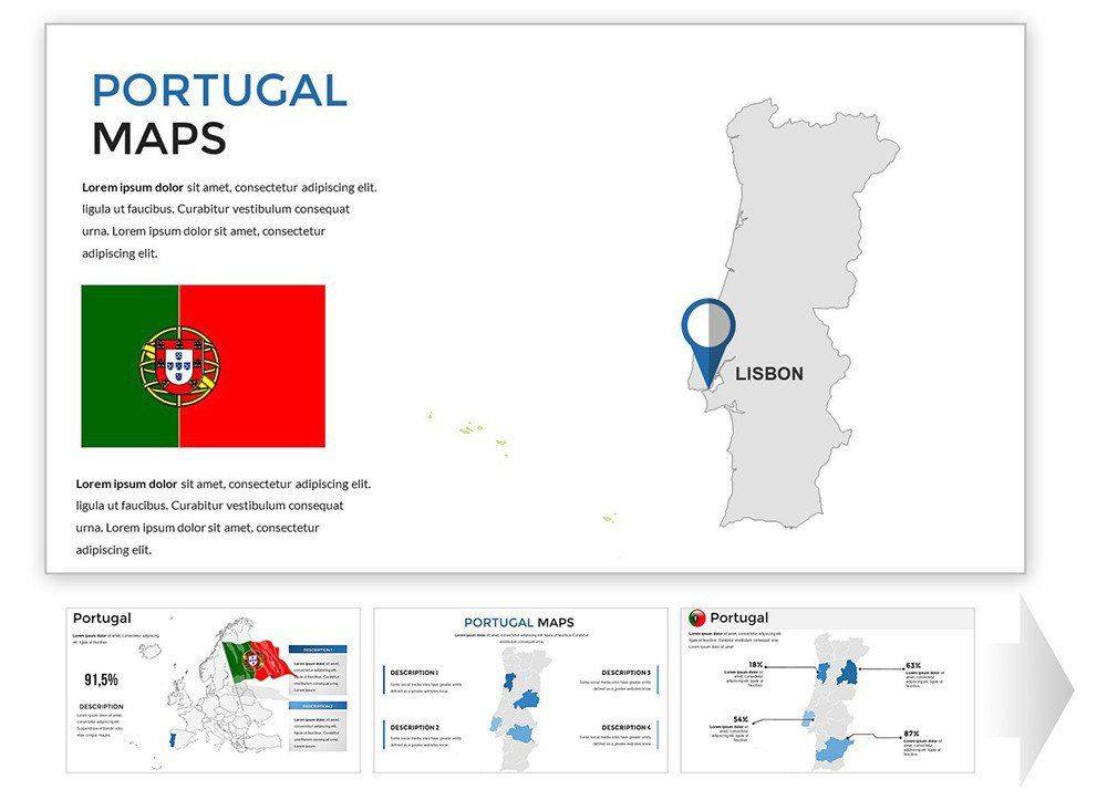 Portugal Keynote Map Template for Presentations