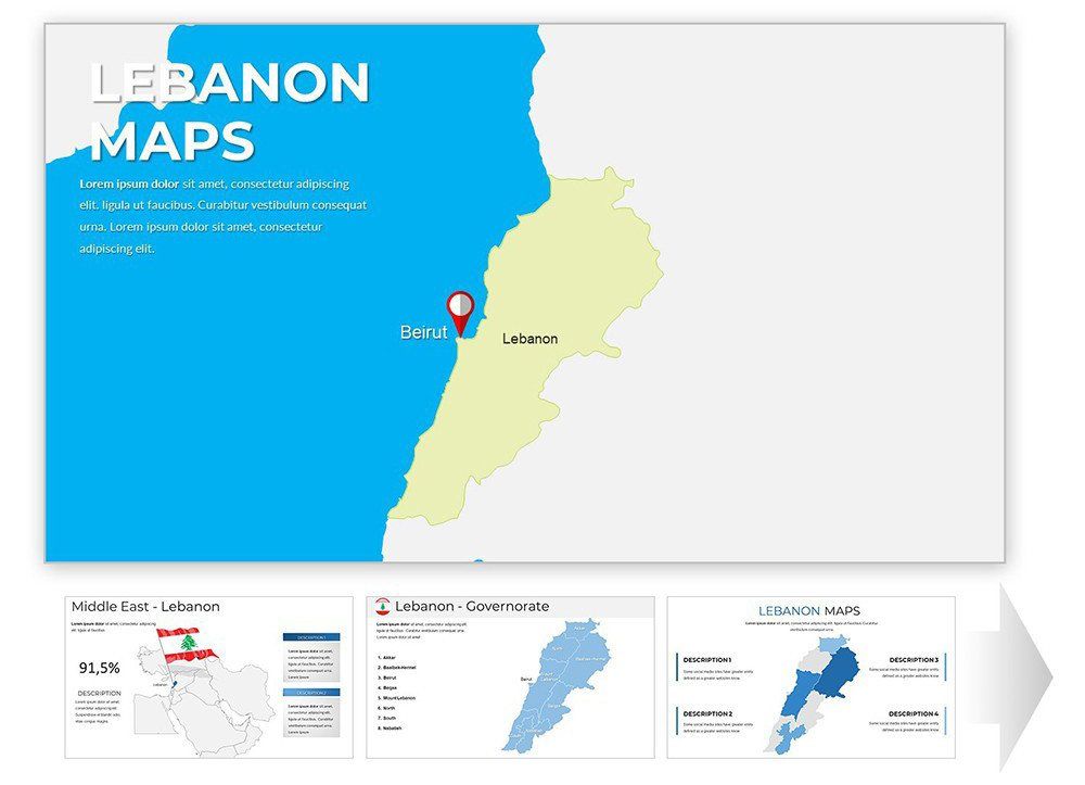 Lebanon Keynote Maps: Editable Pro Templates