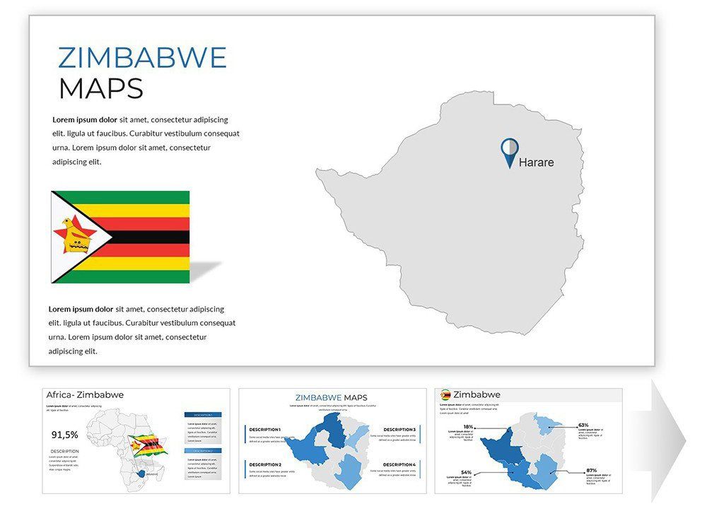 Zimbabwe map: Keynote maps of Zimbabwe template