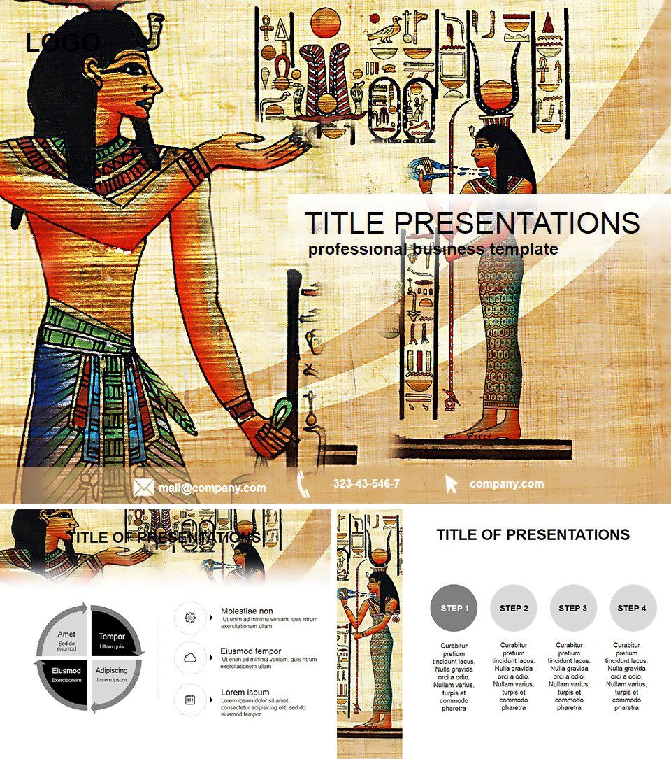 Ancient Egyptian Art Keynote Template - Background for presentation