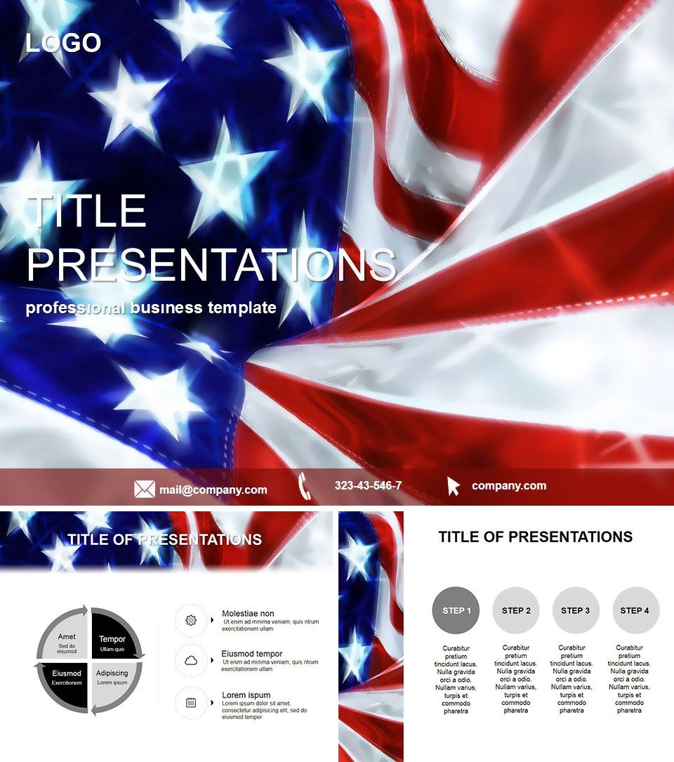 USA Flag Keynote Template for State Talks