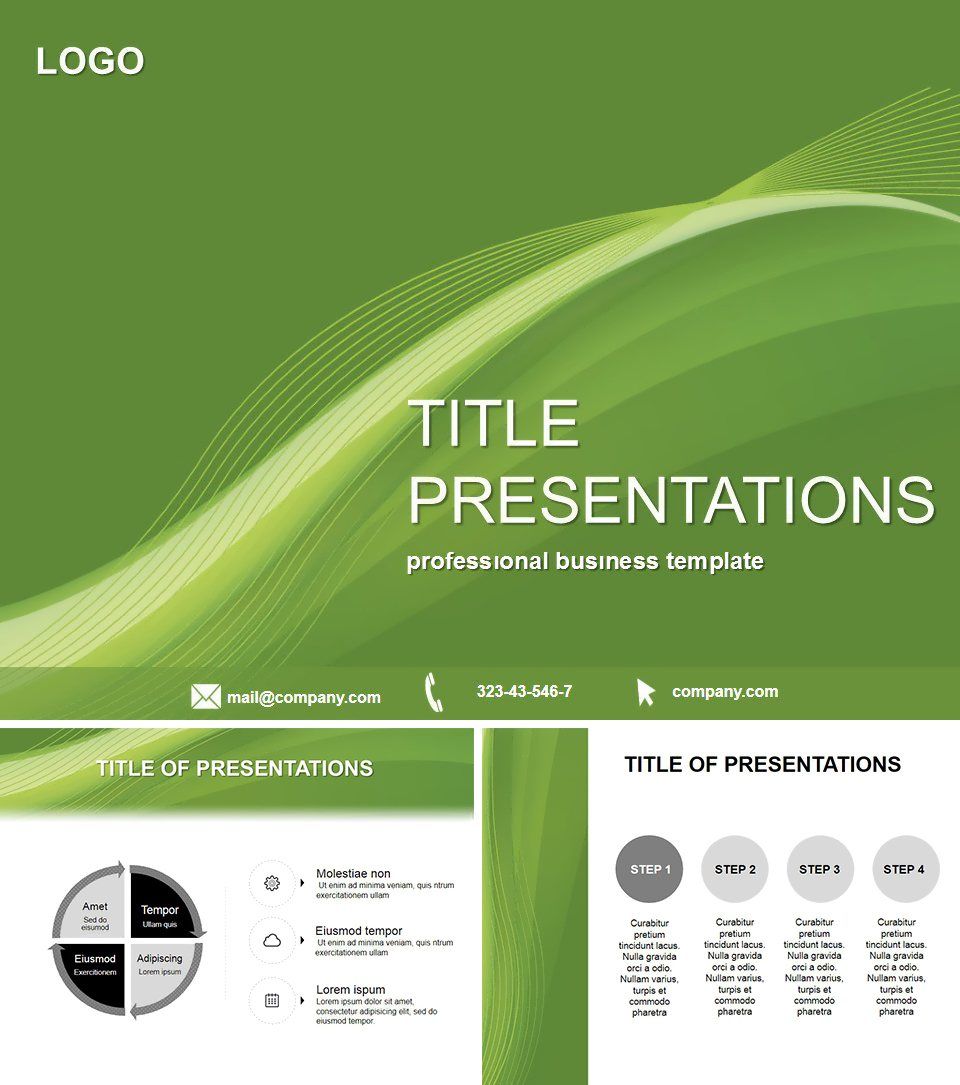 Green Wavy templates | Keynote Themes | ImagineLayout.com