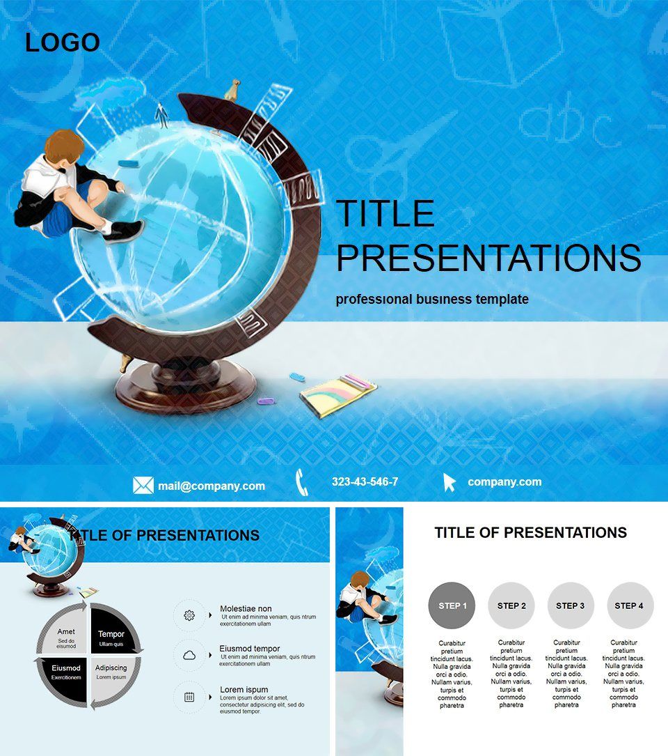 Child Exploring World Keynote Templates and themes | ImagineLayout.com