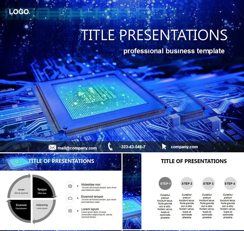 Computer Chip Keynote templates
