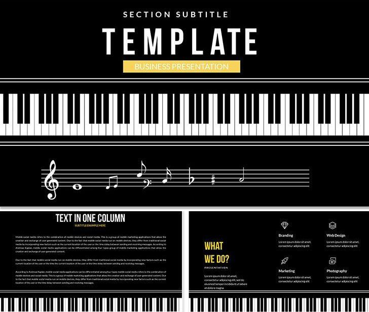 Music Lessons Notes Keynote Template: Presentation