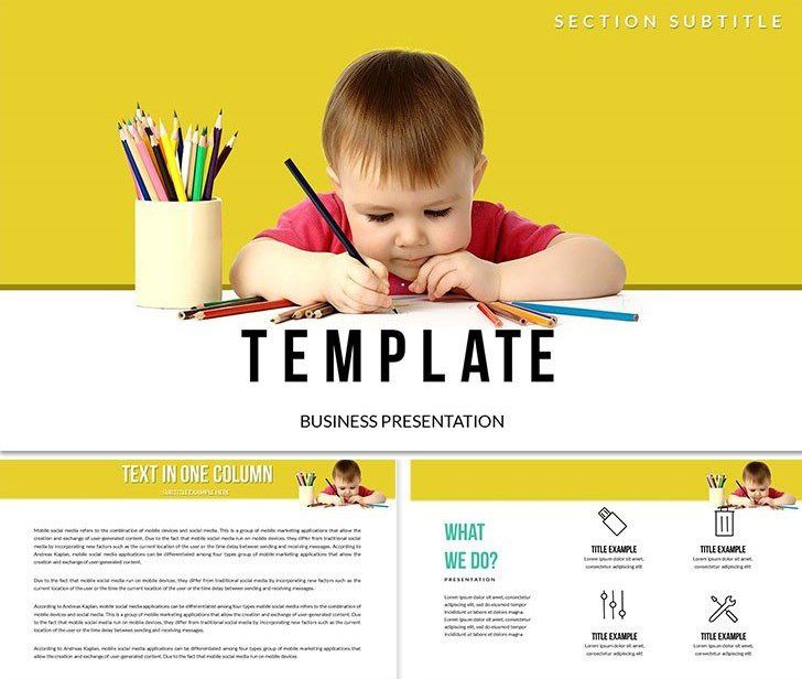 Kids Drawing Keynote templates - Themes | ImagineLayout.com