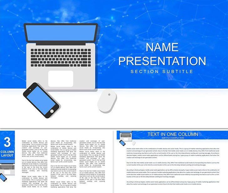 Computer-Themed Keynote Template for Tech and Mobile Presentations
