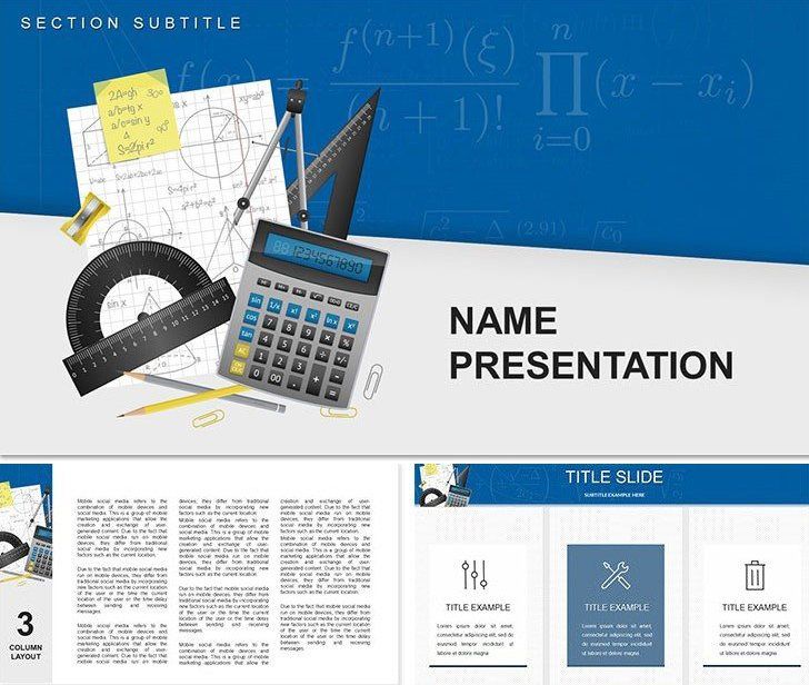 Math Book Keynote Template for Classroom Lectures