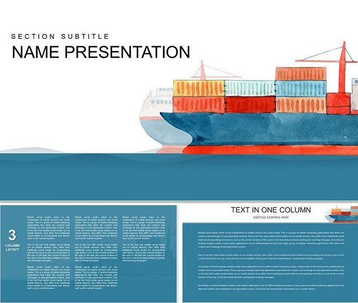 Container Shipping Delivery Keynote Template - Logistics Transport Designs