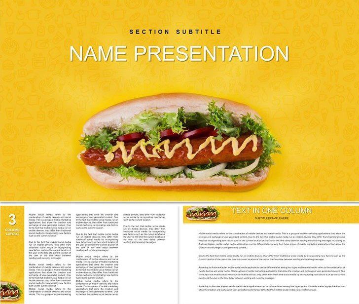 Hot Dog History Facts Recipes Keynote Template - Informative Food Slides
