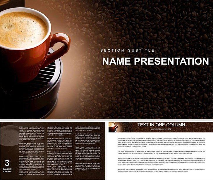 Coffee Machines Makers Keynote Template - Essential Slides for Beverage