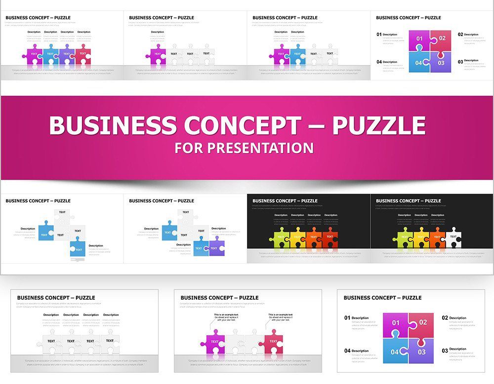 Business Concept Puzzle Pieces PowerPoint Charts | Download Now