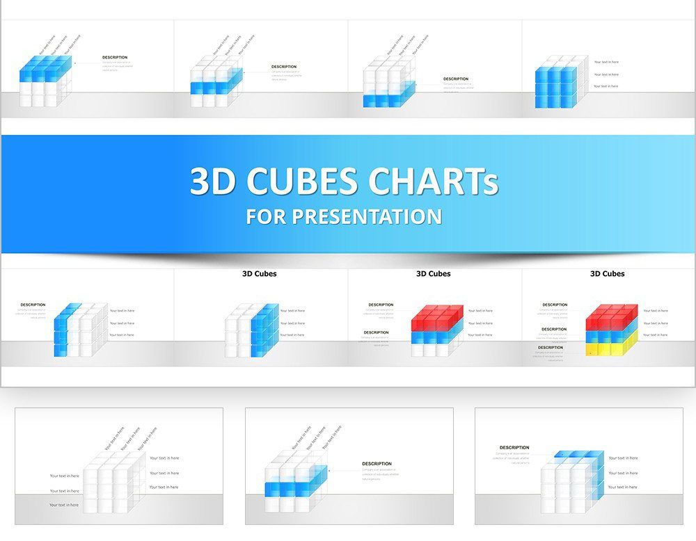 3D Cubes PowerPoint Charts: 42 Pro Slides for Impact