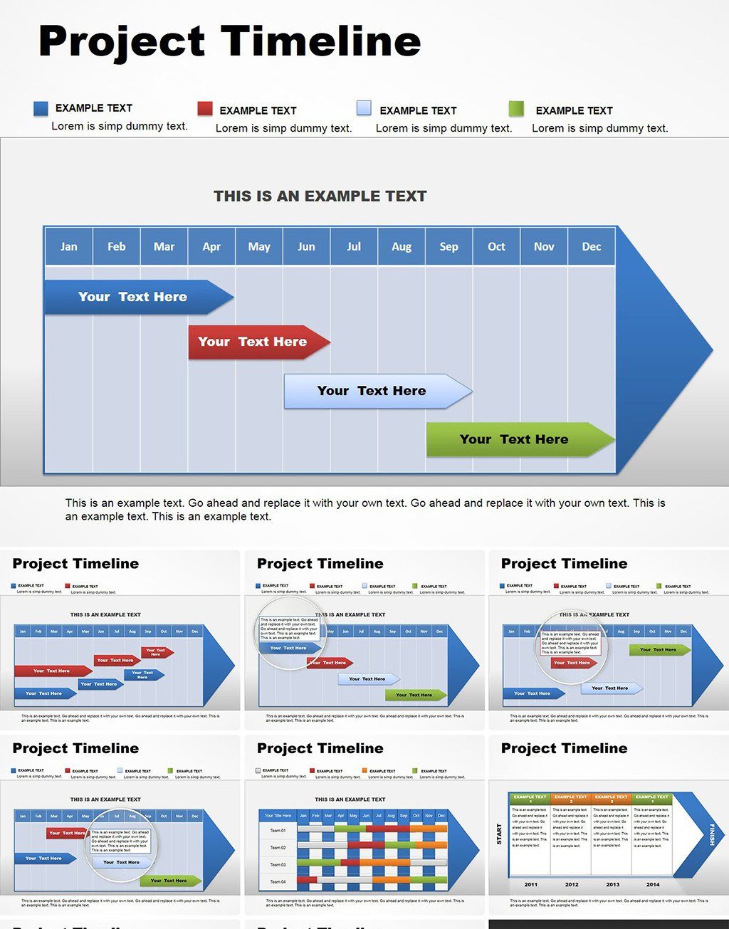 Project Timelines PowerPoint Charts | Professional Presentation Template